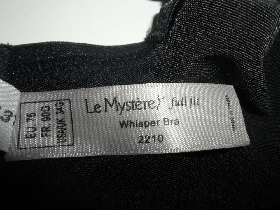 Le Mystere Whisper Unlined Lace Molded Underwire Bra-2210-BLACK 34G- | eBay
