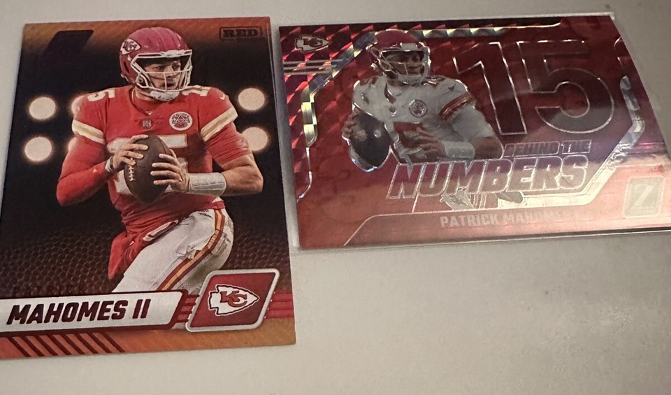 Patrick Mahomes Lot Of 9 Behind The Numbers Red Mosaic Red Zone | eBay