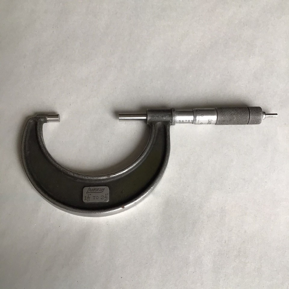 LUFKIN NO. 1942 1/2 MICROMETER RANGE 1-1/2” to 2-1/2” w/ BARREL LOCK U ...