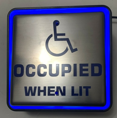 LARCO OCCUPIED WHEN LIT BLUE LED 30V HANDICAP DOOR STAINLESS PUSH ...