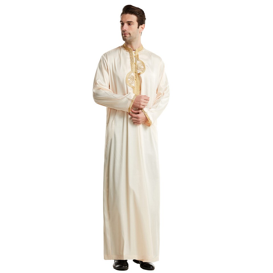 Mens Saudi Arab Muslim Robe Long Thobe Jubba Dishdasha Thawb Thoub ...