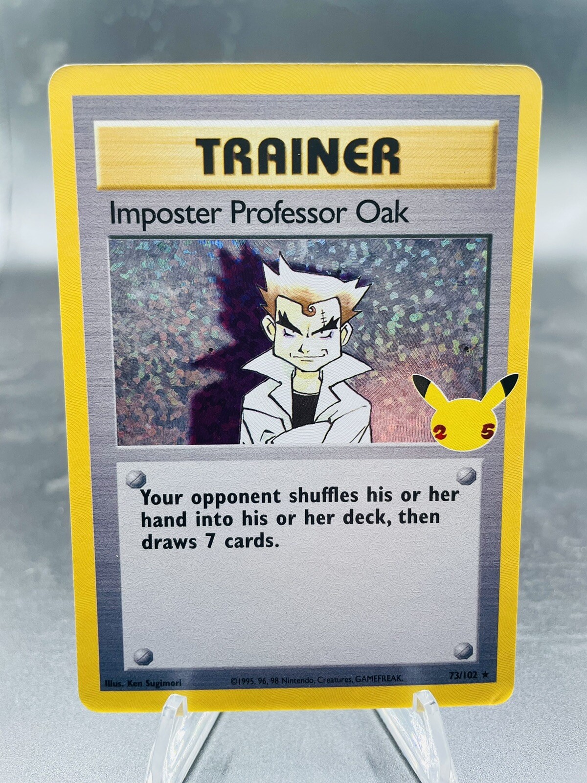 Pokemon Imposter Professor Oak #73/102 Celebrations Ultra Rare Holo NM ...