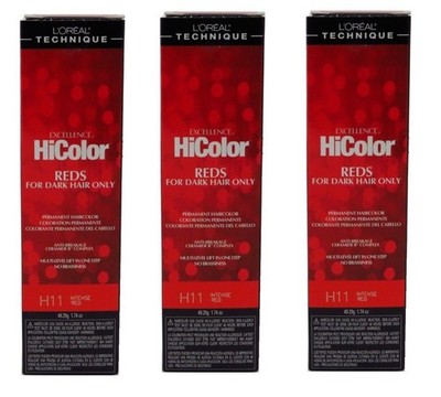 BL Loreal Excel Hicolor H11 Tube Intense Red 1.74oz X 3 Packs | eBay