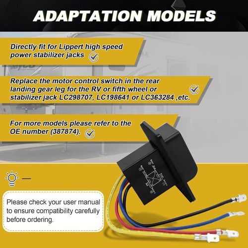 387874 RV Electric Stabilizer Jack Switch Compatible with 1 PCS, Black ...
