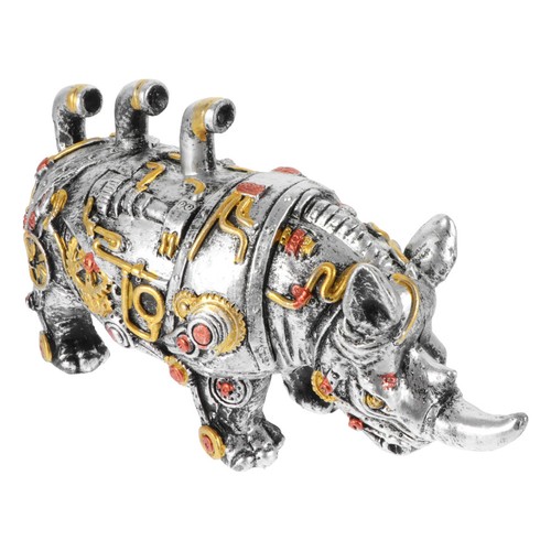 Desktop Ornament Punk Rhino Decor Statue Rhinoceros | eBay Australia