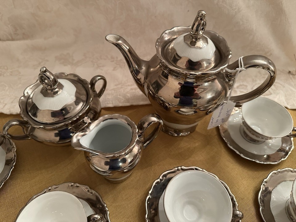 1953 Bavarian China Demitasse Set 11 Cups/Saucers;1 Coffee Pot; Sugar ...