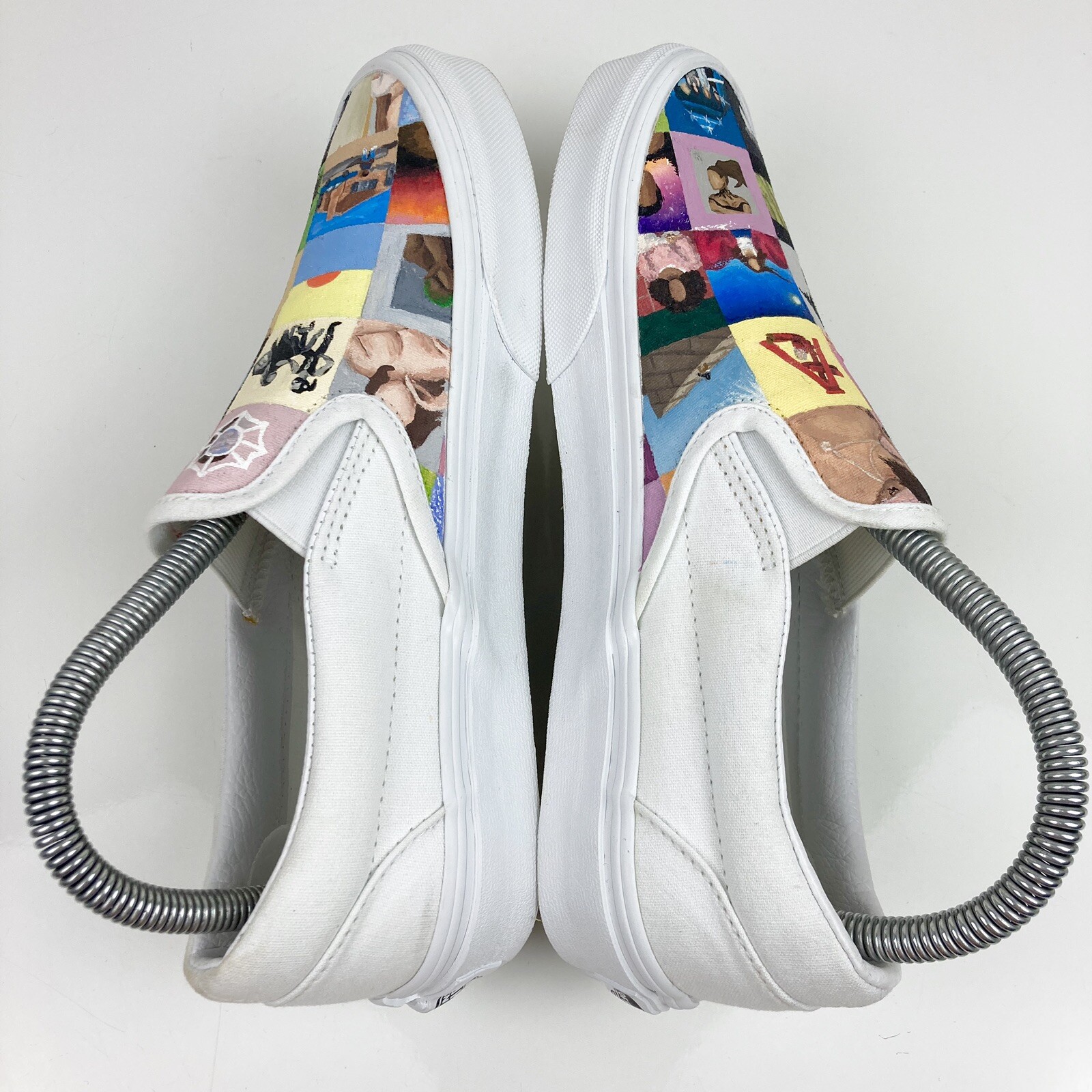 Custom Vans Classic Slip On White Shoes Hip Hop Album… - Gem