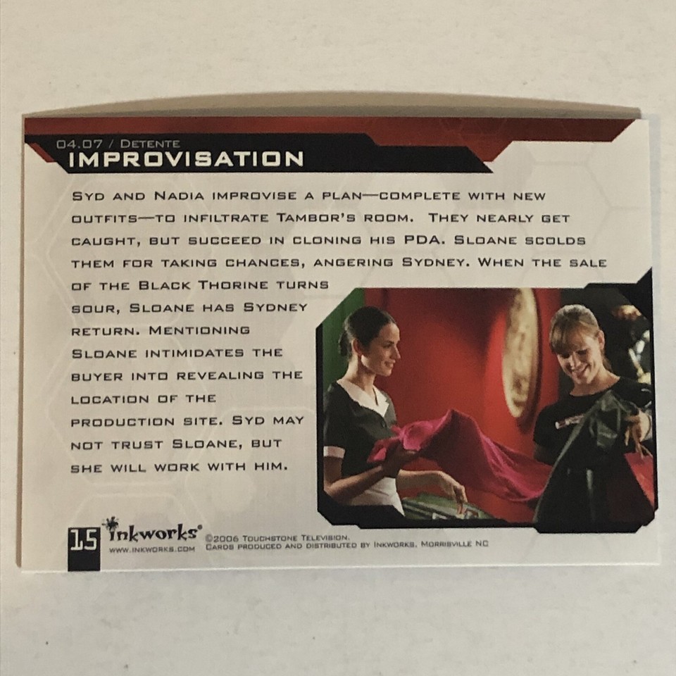 Alias Season 4 Trading Card Jennifer Garner #15 | eBay