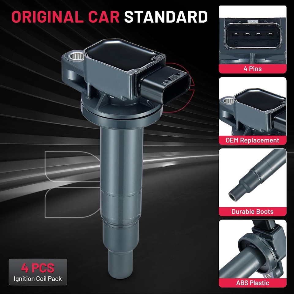 4 Pack UF316 Ignition Coils For Toyota Prius C One Two Three Four LE 1 ...