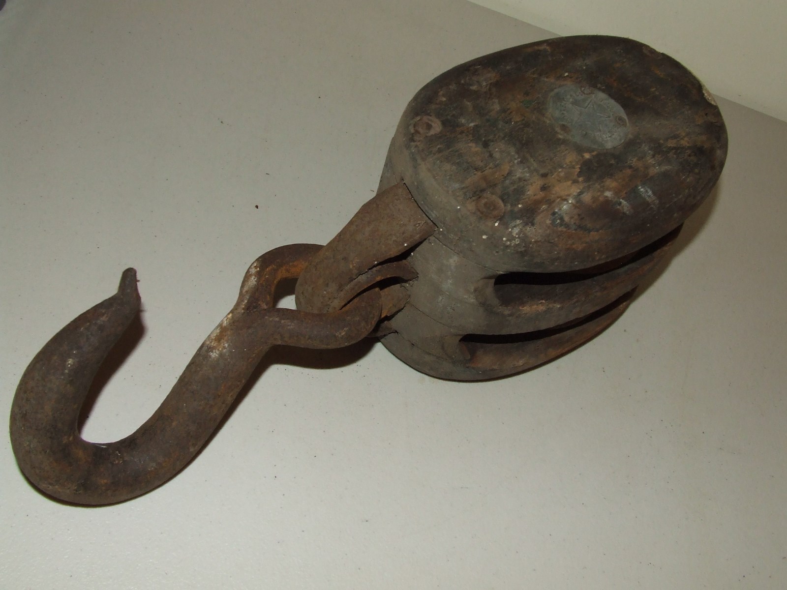 Antique Boat Ship Maritime Double Block & Tackle Pulley Boston ...