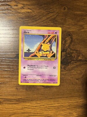 Abra 43/102 Common Unlimited Edition Base Set Pokemon Card 1999 WOTC | eBay