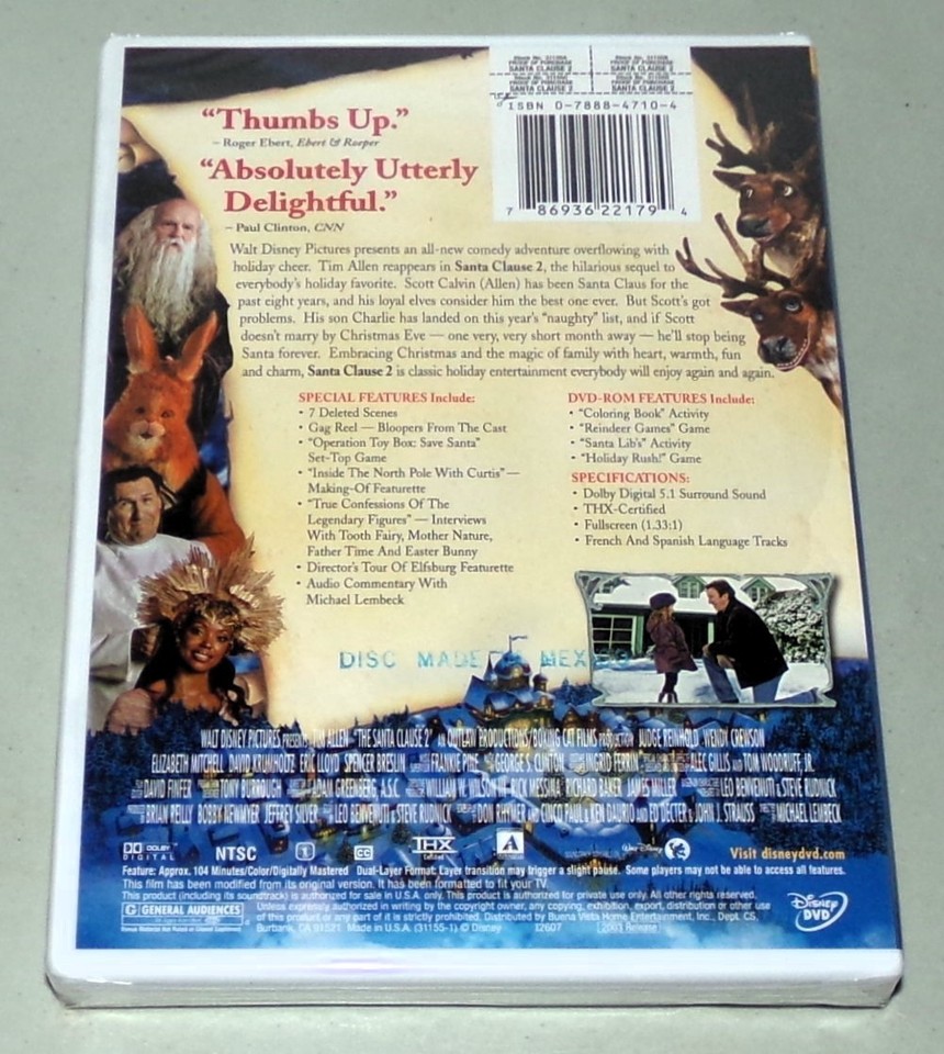 The Santa Claus 1 2 3 Holiday Collection (DVD 2008 3-Disc) Christmas ...