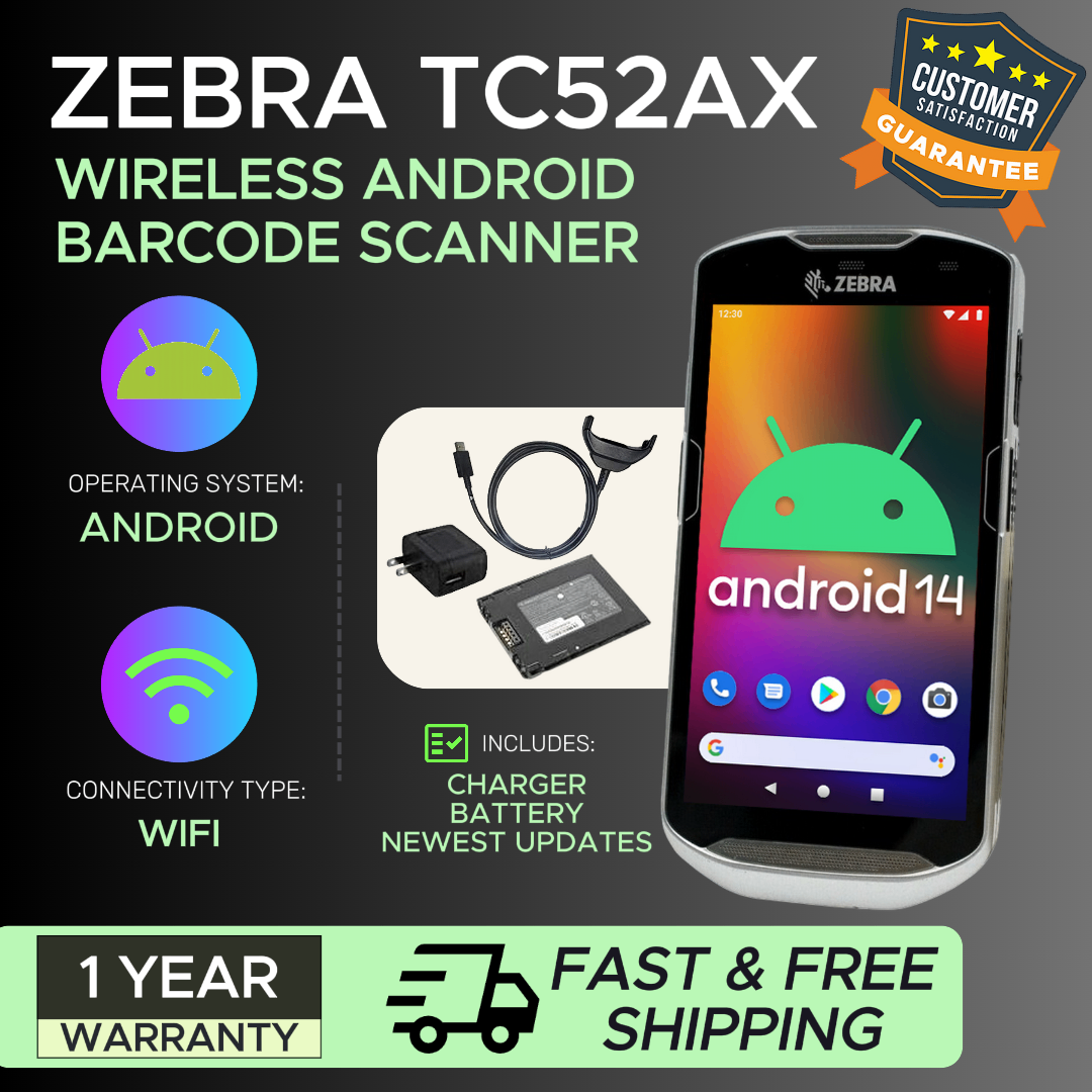 Zebra TC520L-1YFMU7P-NA Android 2D/1D/QR Barcode Scanner, 1-YEAR ...