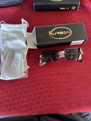 Kursan Frameless Rectangle Sunglasses for Men Women Grey | eBay