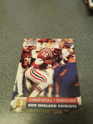 LEONARD RUSSELL 1991 Pro Set Draft Choice Rookie #743 New England ...