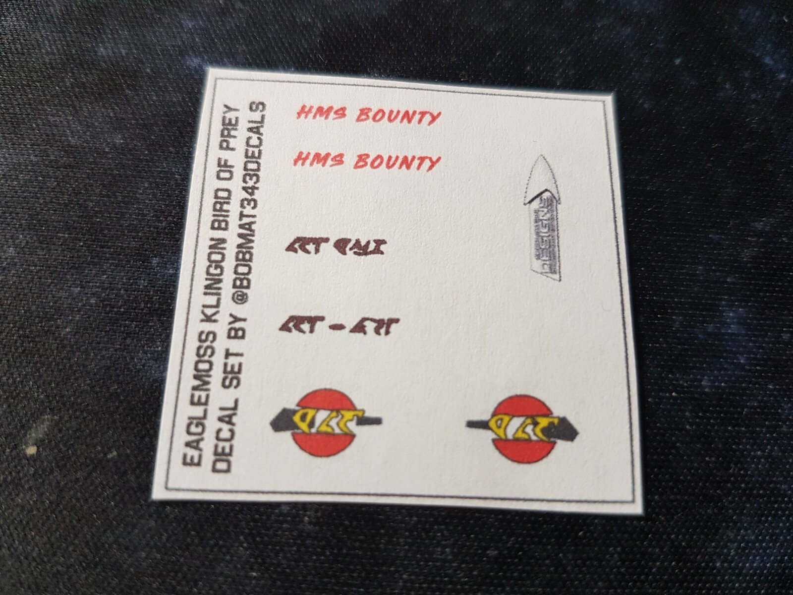 HMS BOUNTY Star Trek EAGLEMOSS Klingon BIRD OF PREY ALL VERSIONS DECALS ...