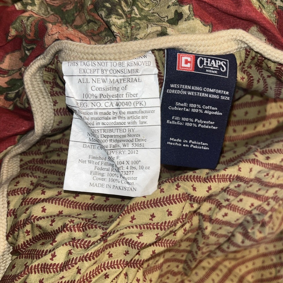Chaps Ralph Lauren Annabelle King Reversible Comforter Red Floral Plaid ...