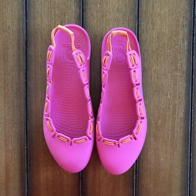 CROCS WOMEN'S SPRINGI FLATS- HOT PINK- WOMEN'S SIZE 7 | eBay