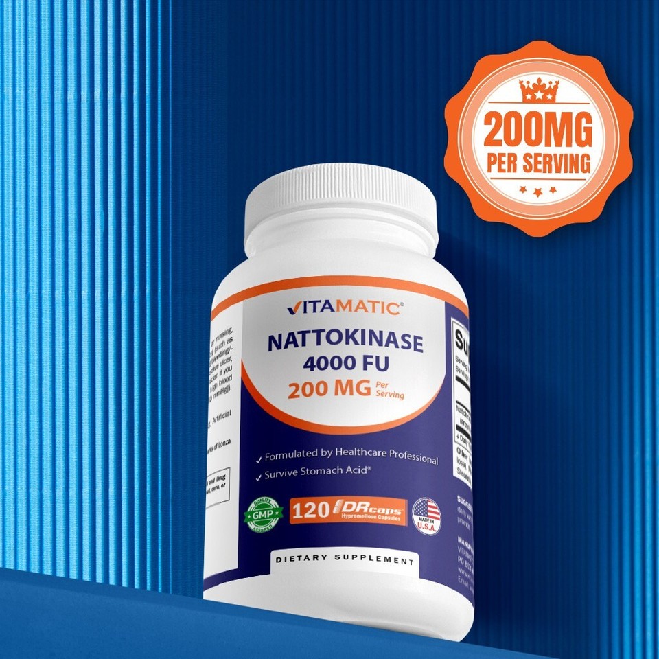 Vitamatic Nattokinase Supplement 4,000 FU Servings, 120 Delayed ...