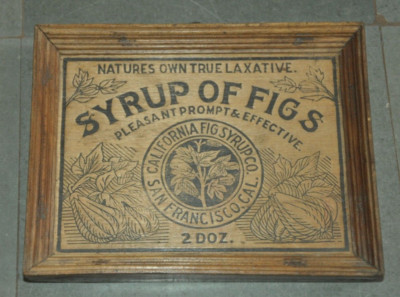 Vintage Wooden Framed Syrup Of Figs Ad Signboard,USA | eBay