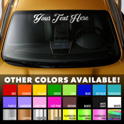 CUSTOM WORDS/TEXT Lettering Windshield Business Banner Vinyl Decal Up ...