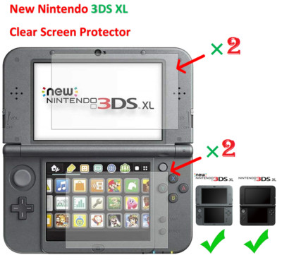 4 X Clear HD Screen Protector Top & Bottom For Nintendo 3DS XL / New ...
