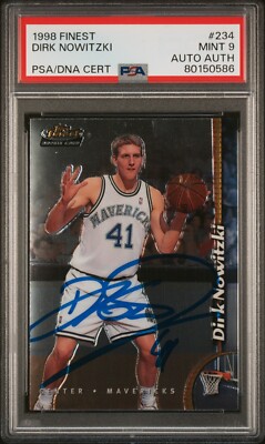 1998 Topps Finest Dirk Nowitzki Signed Mavericks Rookie Card PSA 9 Auto ...