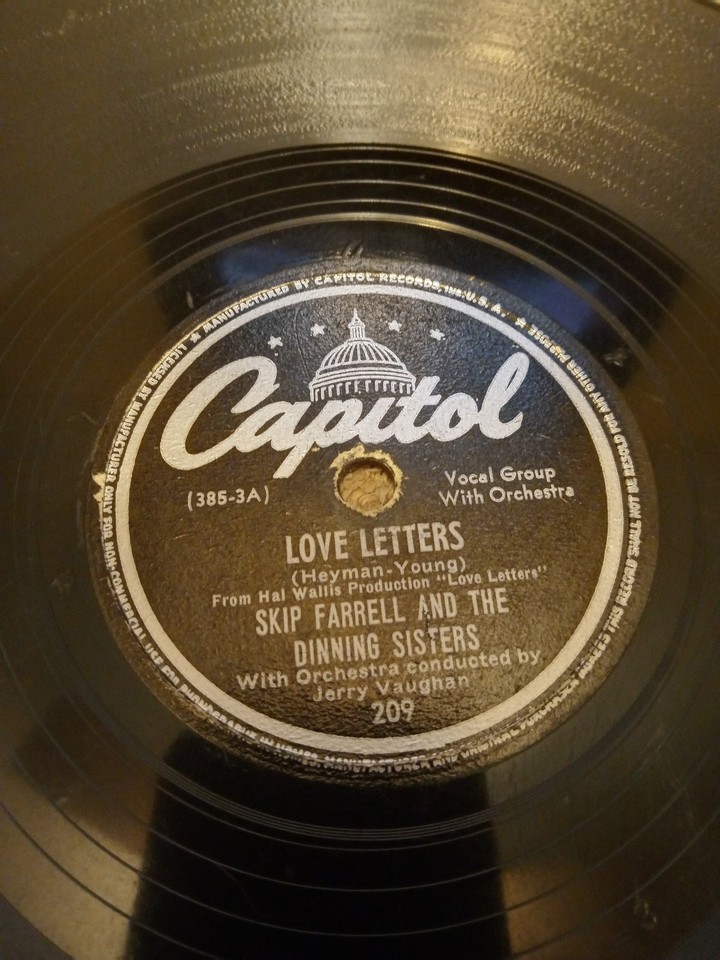 Skip Farrell/Dinning Sisters: Homesick-That's All/Love Letters, 78rpm ...