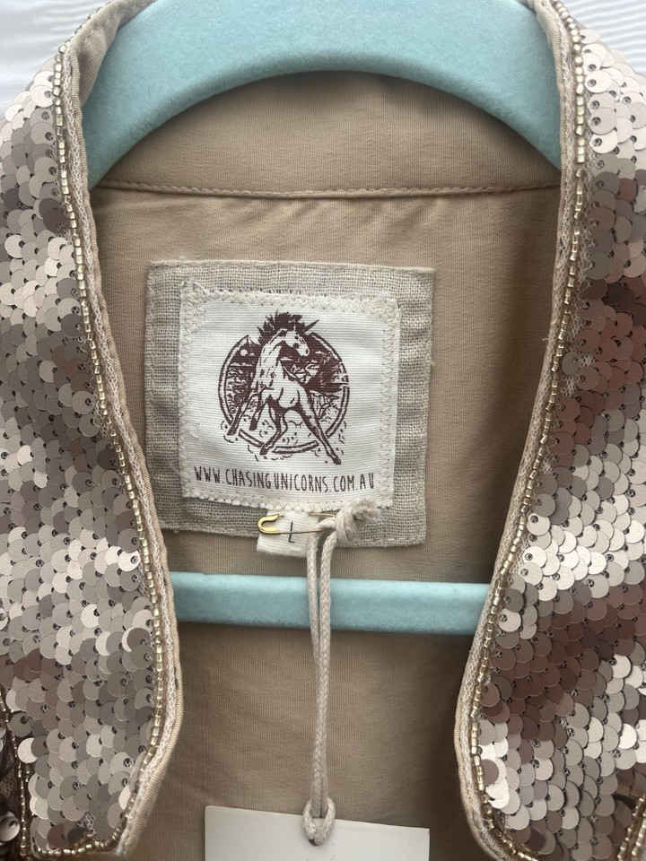 Gorgeous Sequin Chasing Unicorns ‘Light My Fire’ Jacket. Brand New With ...