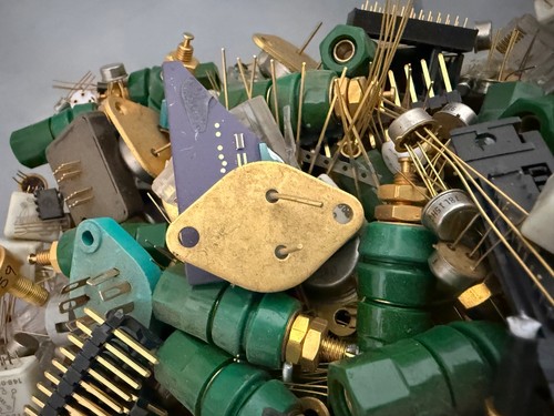 5+ lbs Vintage Gold Plated Transistors & Electronic/Computer Scrap Gold ...