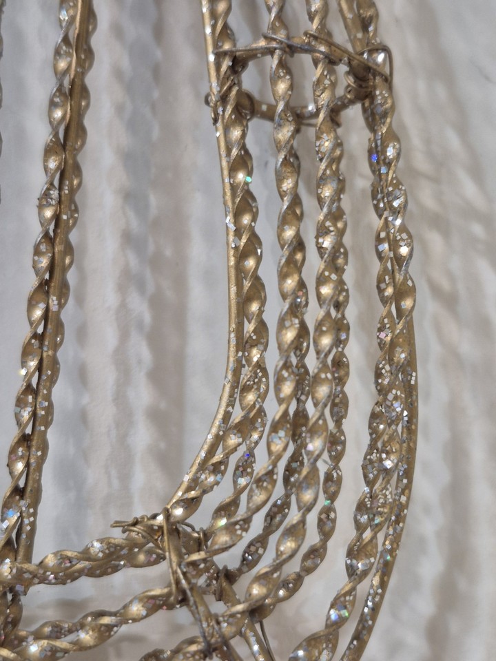 Vintage Twisted Wire Christmas Holiday Wall Decor French Horn Lyre ...