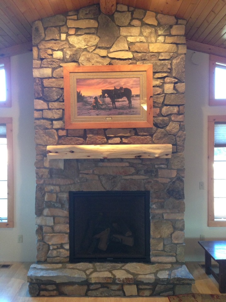 5' Red cedar fireplace mantel, beam log rustic juniper handpeeled log ...