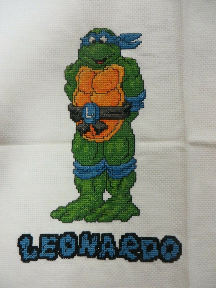 Completed TEENAGE MUTANT NINJA TURTLES Counted Cross Stitch Finished ...