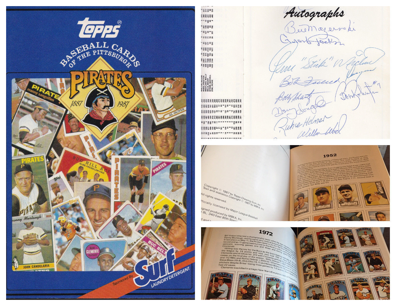 PITTSBURGH PIRATES AUTOGRAPHED TOPPS BASEBALL CARD BOOK (18 SIGNATURES ...