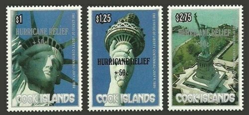 Cook Islands 1987 - Hurricane Relief Fund - Statue of Liberty - Set of ...
