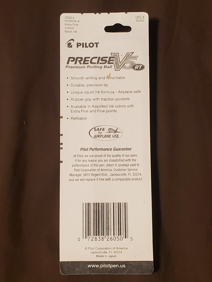 Pilot Precise V5 RT Retractable Rolling Ball Pens Fine Point 2-Pack ...