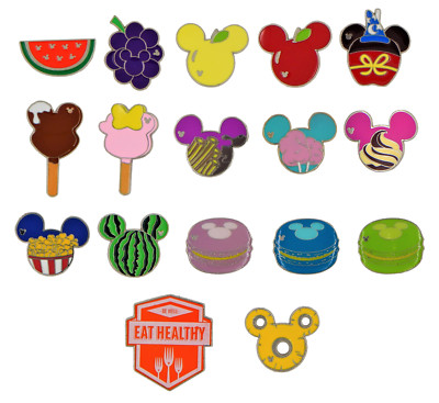 5 Food Themed Pin Set Walt Disney World Park Trading Pins ~ Brand New ...
