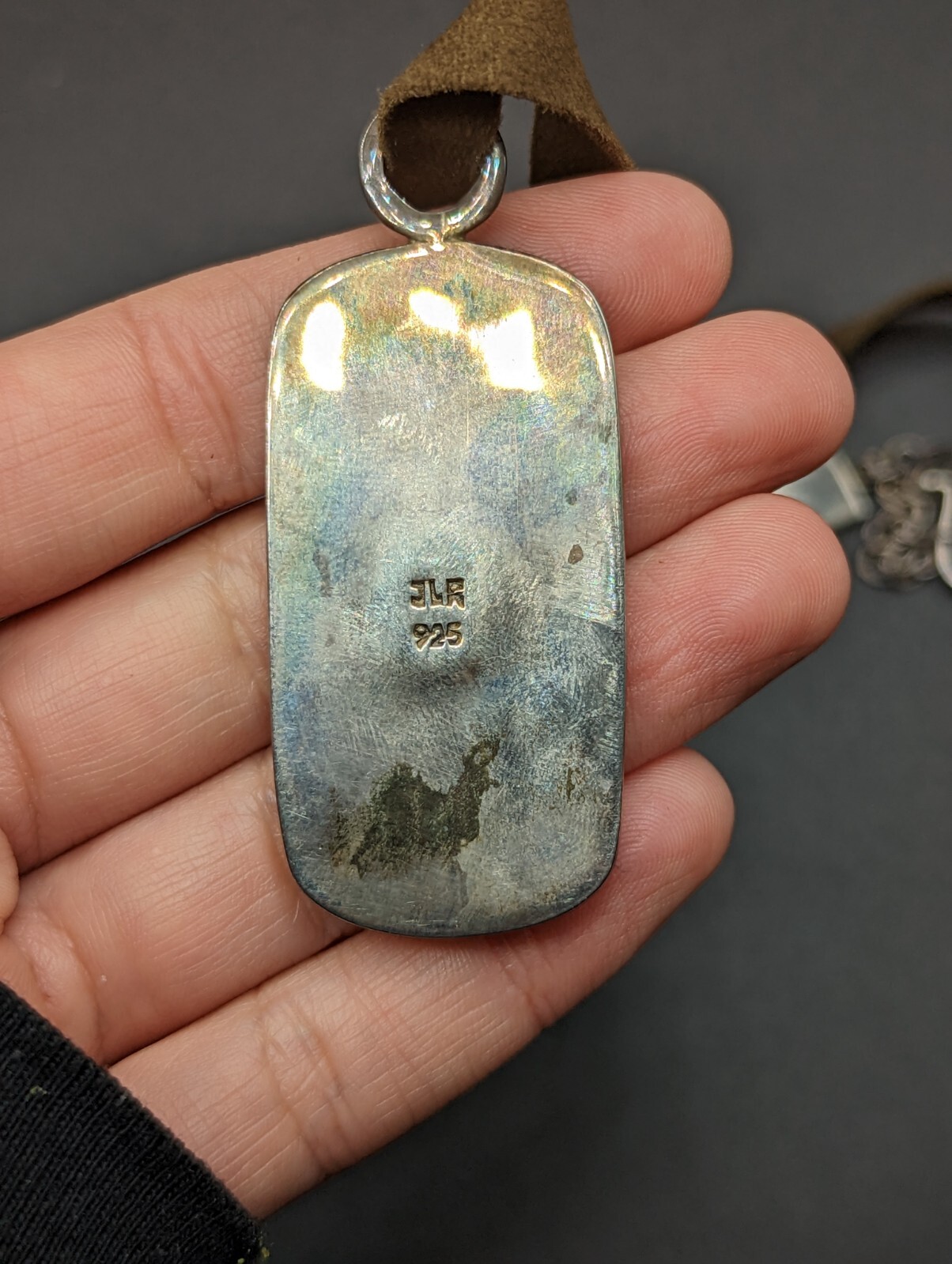 JLR Janice Lee Ripley Sterling Silver Red Spiny Oyster Pendant Leather ...