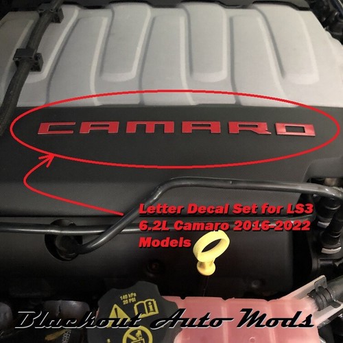 RED Engine Cover Decal Letter Set For 2016-2022 Chevy Camaro SS 6.2L | eBay