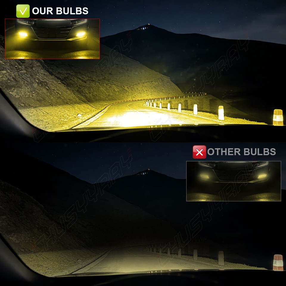 20W Yellow High Power LED L1B Fog Light Bulbs For Honda/Acura/Toyota ...
