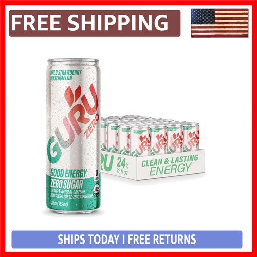 Clean Energy Drink with Natural Caffeine - 24 Pack of 12oz Strawberry ...