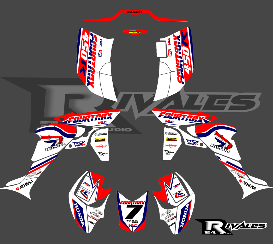 Honda TRX 450R 450ER graphics kit 2004 2005 2006 to 2014 decals ...
