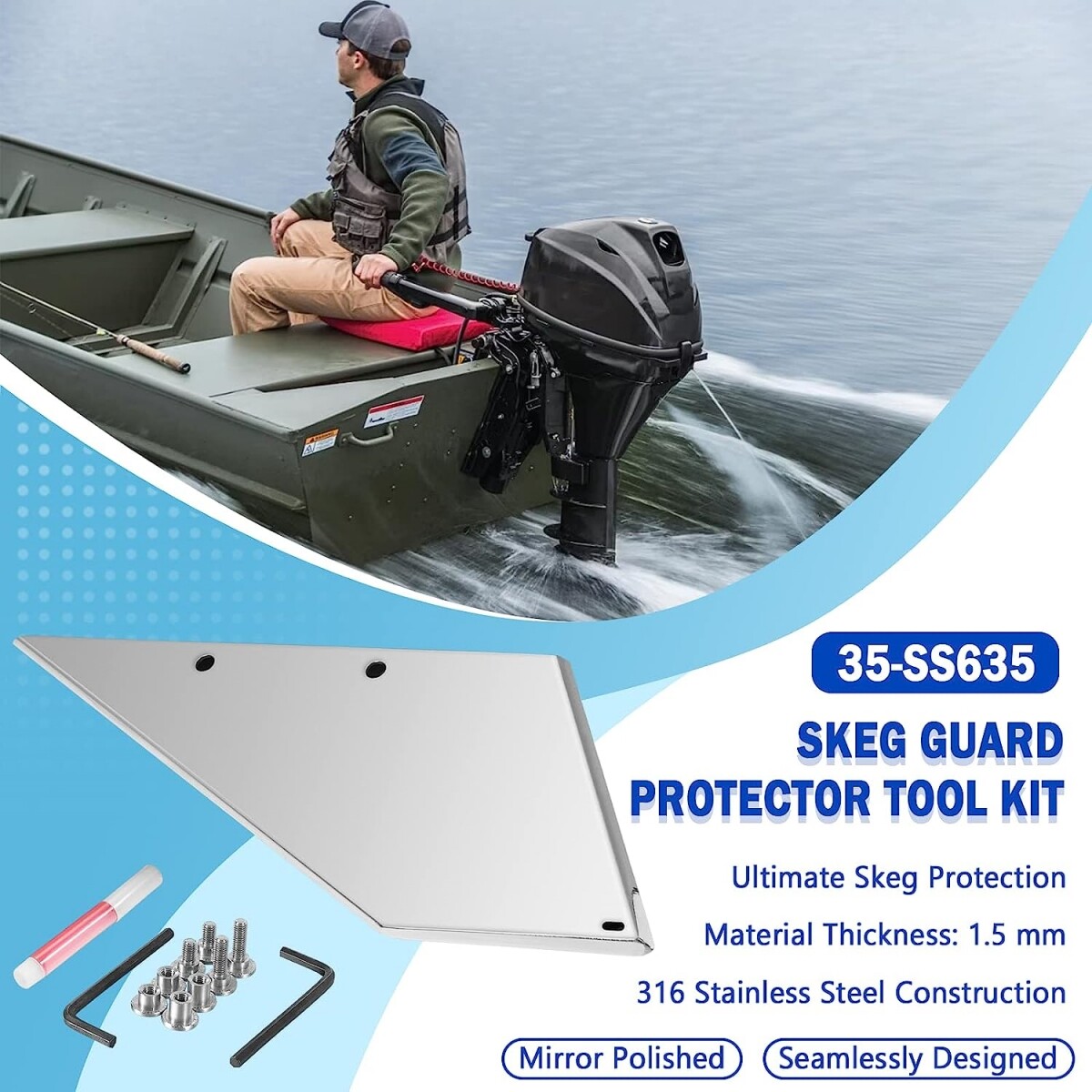 Marine Skeg Guard for Evinrude/Johnson/OMC Outboards Safe-Skeg Replace ...