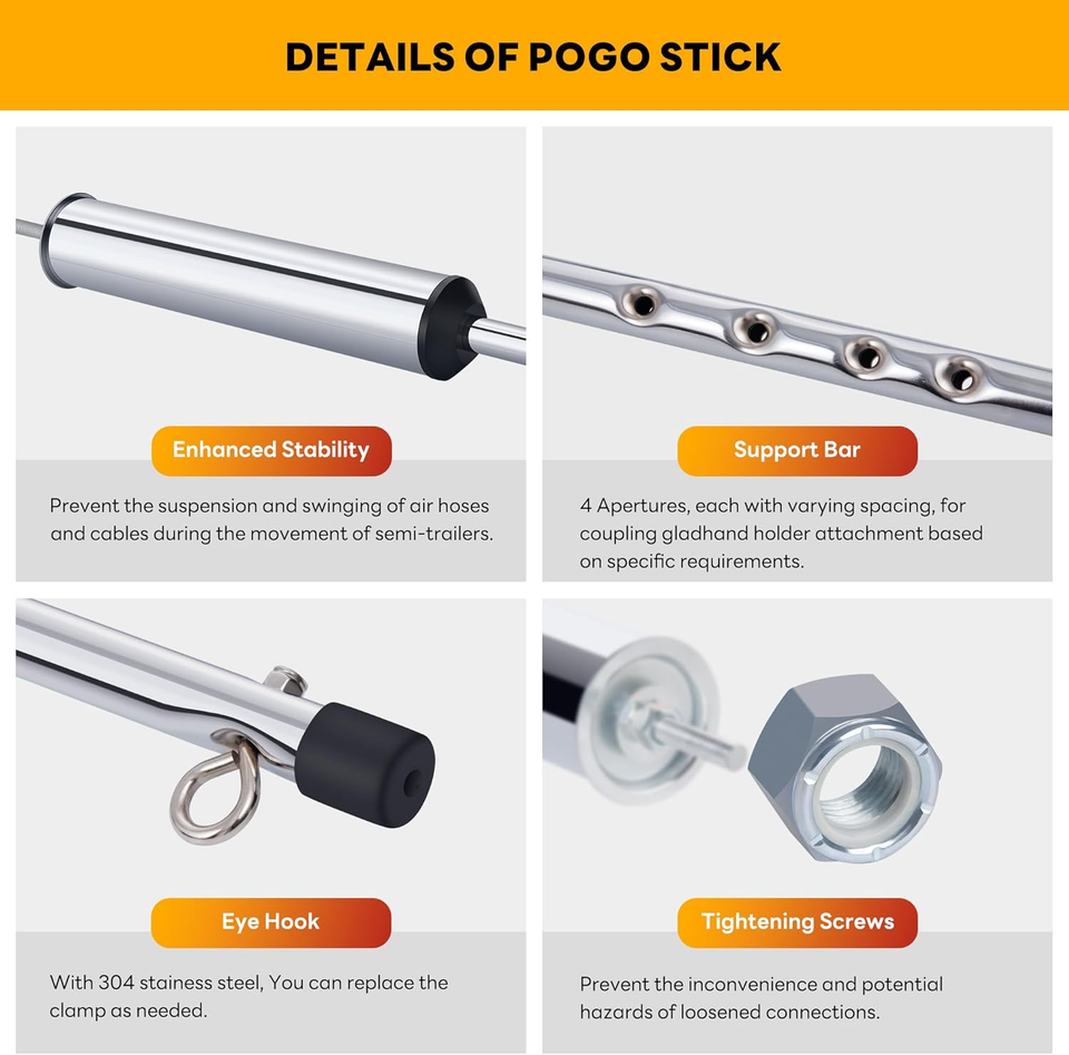 40' Swivel Pogo Stick for Semi Truck & Air Brake Line, Heavy Duty Stainless Stee | eBay