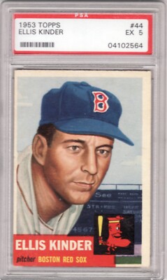 1953 Topps Baseball - Ellis Kinder - PSA 5 EX - #44 - Boston RED SOX ...
