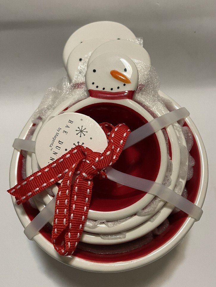 Rae Dunn Snowman Christmas Measuring Cups Holiday 2023 New White W ...