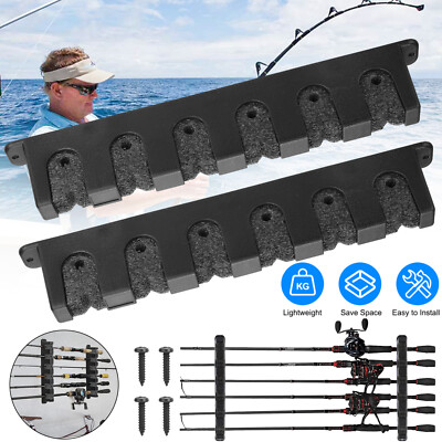 Horizontal Boat Fishing 6 Rod Rack Wall Mount Vertical Holder Storage ...
