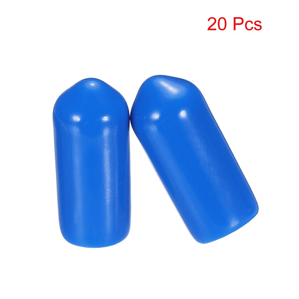 20pcs Rubber End Caps 6.5mm ID Screw Thread Protectors Blue | eBay
