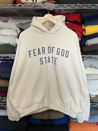 Fear Of God Essentials Cream Hoodie Streetwear Designer Boxy SS23 Sz XL ...