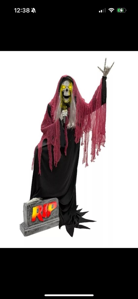 NEW! Haunted Living 7 FT Bluetooth Reaper Singer Animatronic Halloween ...